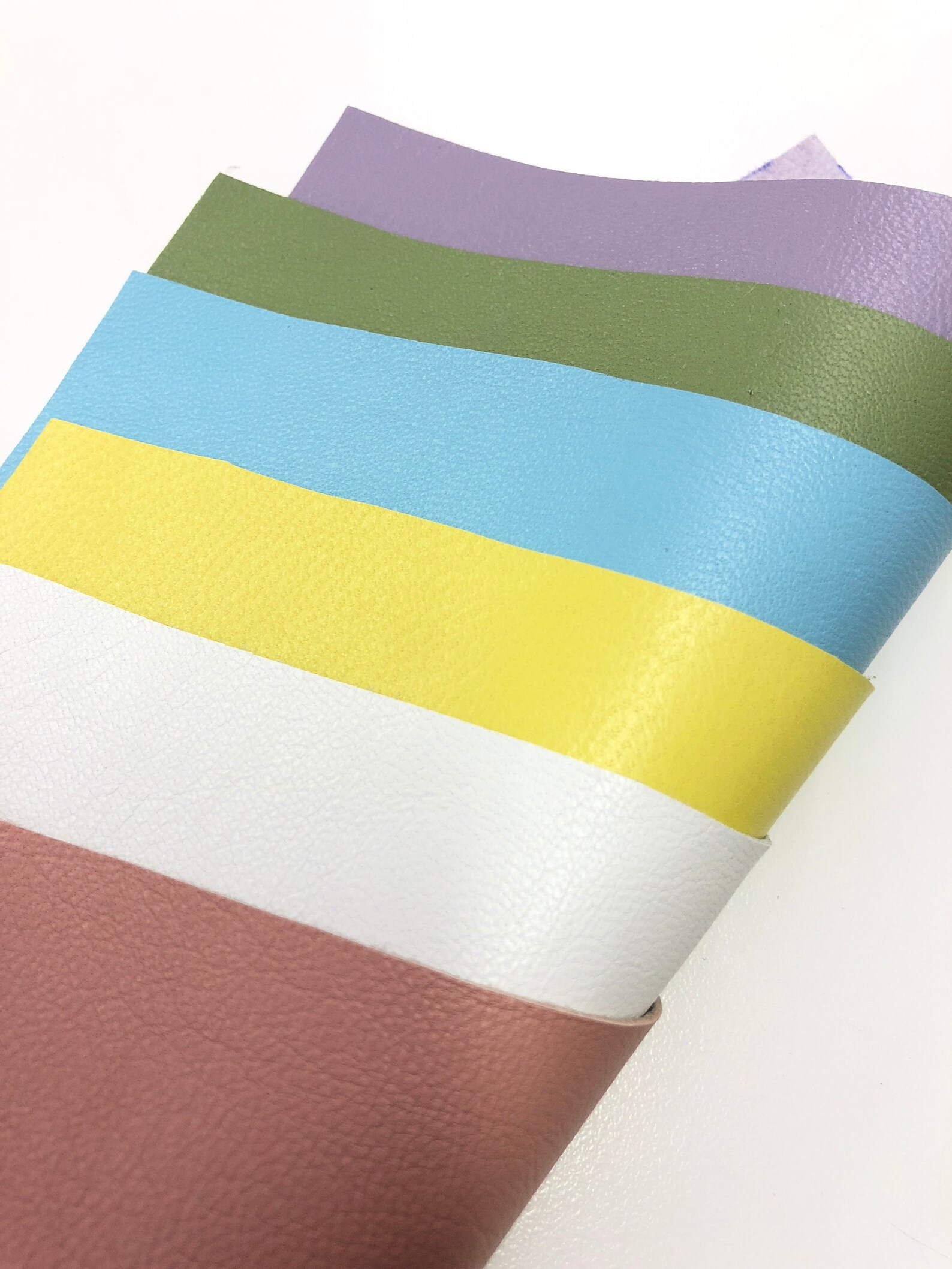 LEATHER NEW Pastel Colors LEATHER Set of 6 Colors Pink, White, Light ...