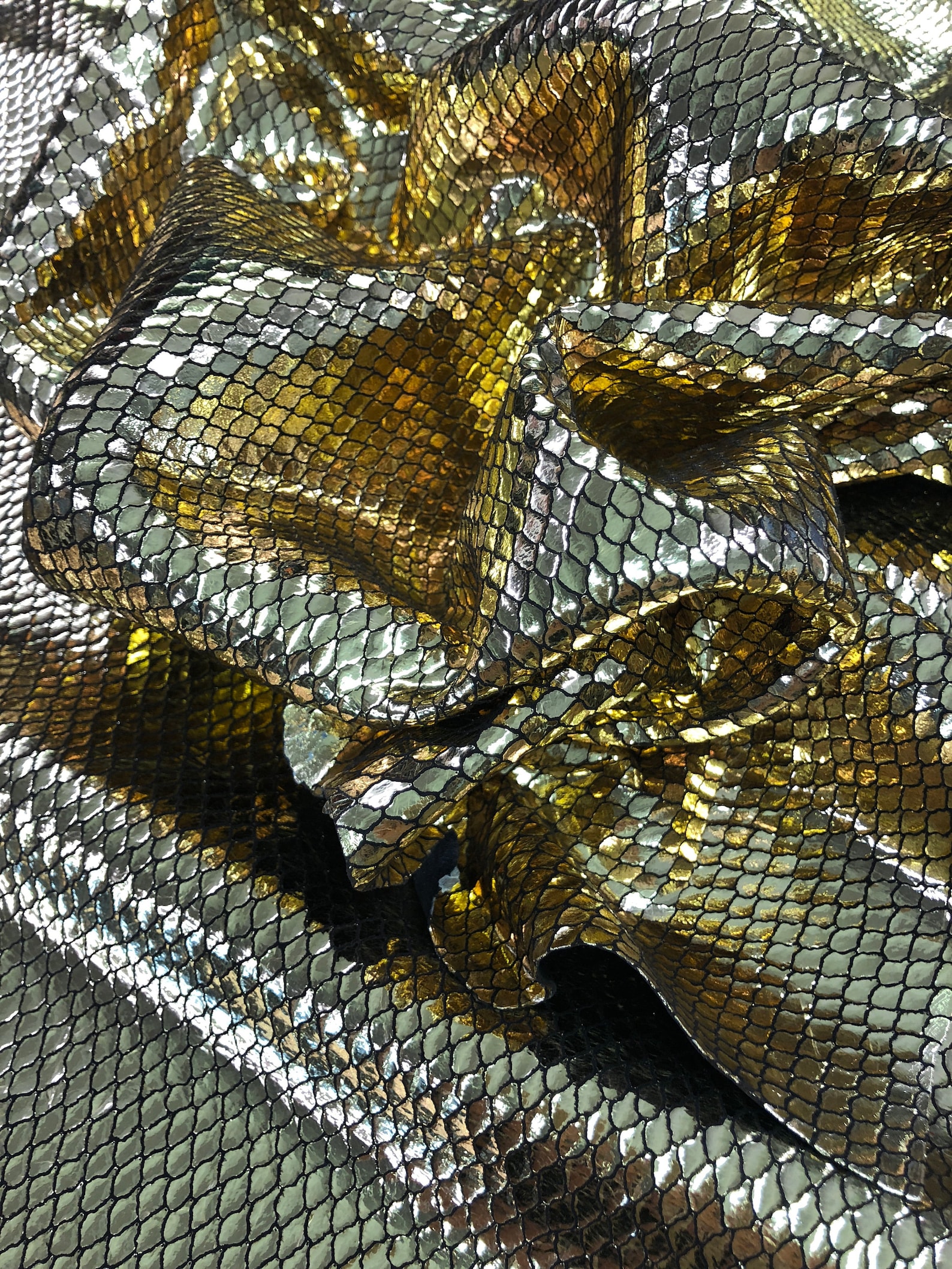 LEATHER GOLD Metallic SNAKE Scale Snakeskin/genuine | Etsy