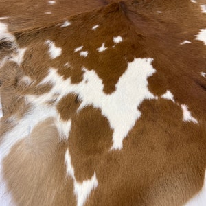 Dark Tan White HAIR on CALF Calfskin Print/ Natural Print on Hair on ...