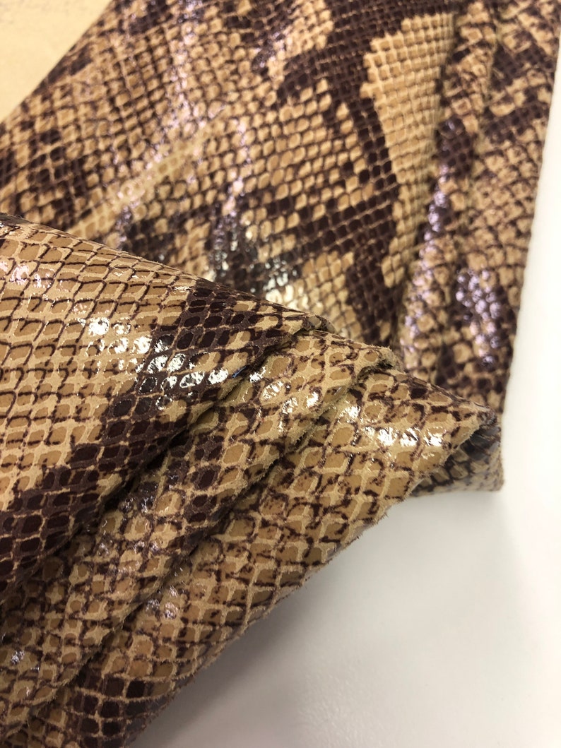 PYTHON LEATHER SKINS Print/natural Tan Brown Python Snakeskin | Etsy