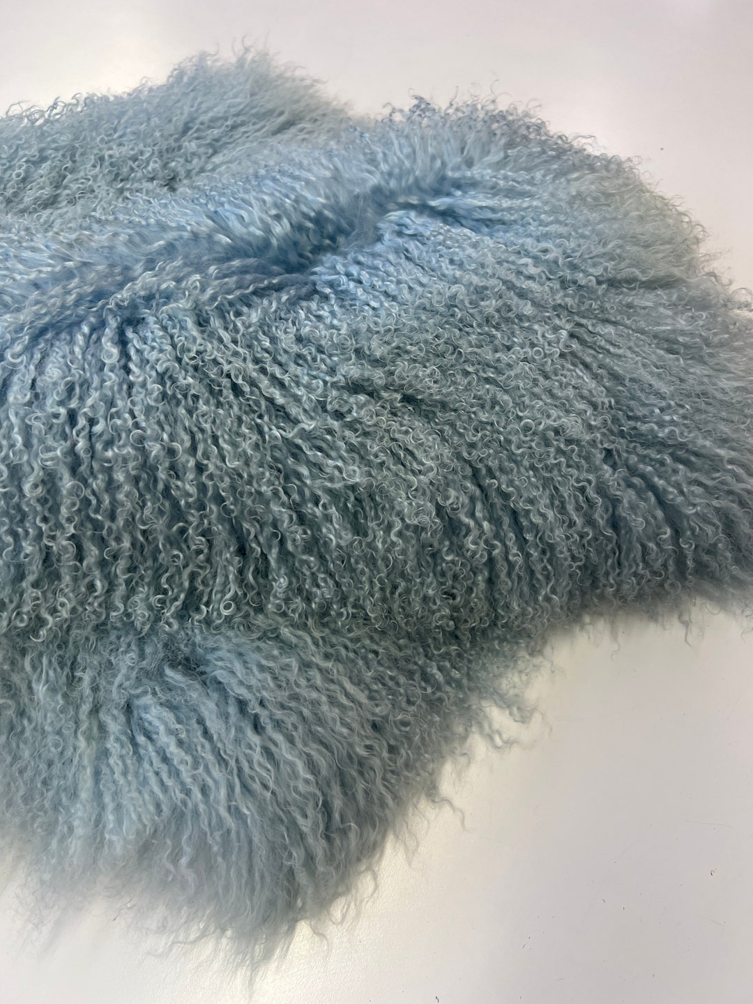 Baby Blue MONGOLIAN LAMBSKIN/ Tibet Lambskins/curly Long Hair Genuine ...
