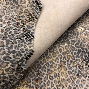 LEATHER Leopard Print With Gold in It, LEATHER Hide, Leather Skin ...