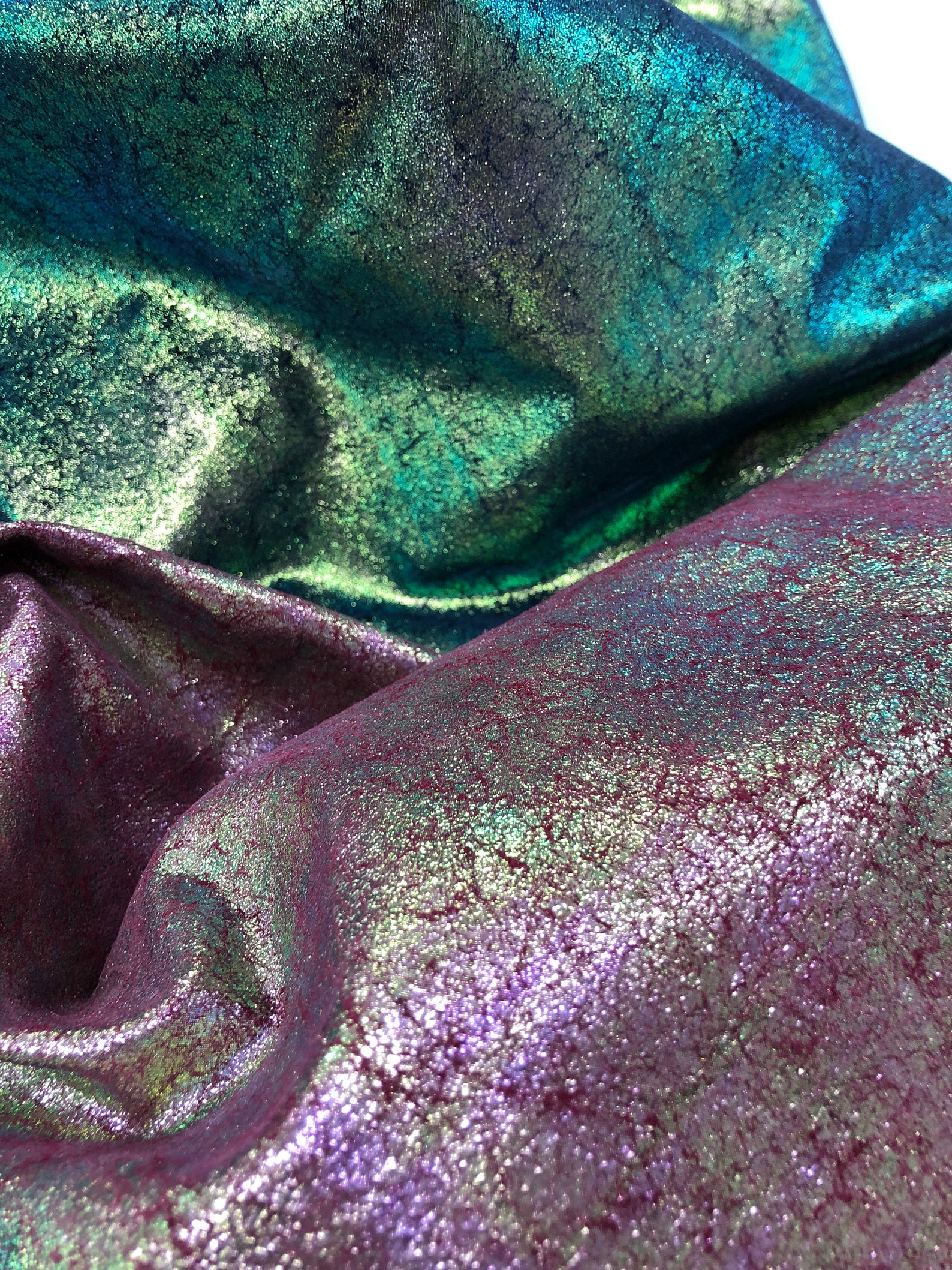 LEATHER 8x10 VINTAGE Look Shimmering Metallic | Etsy