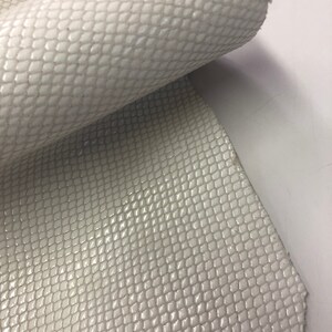 LEATHER WHITE Snake Scale/leather Bright Shiny Patent Look Hide/choose ...