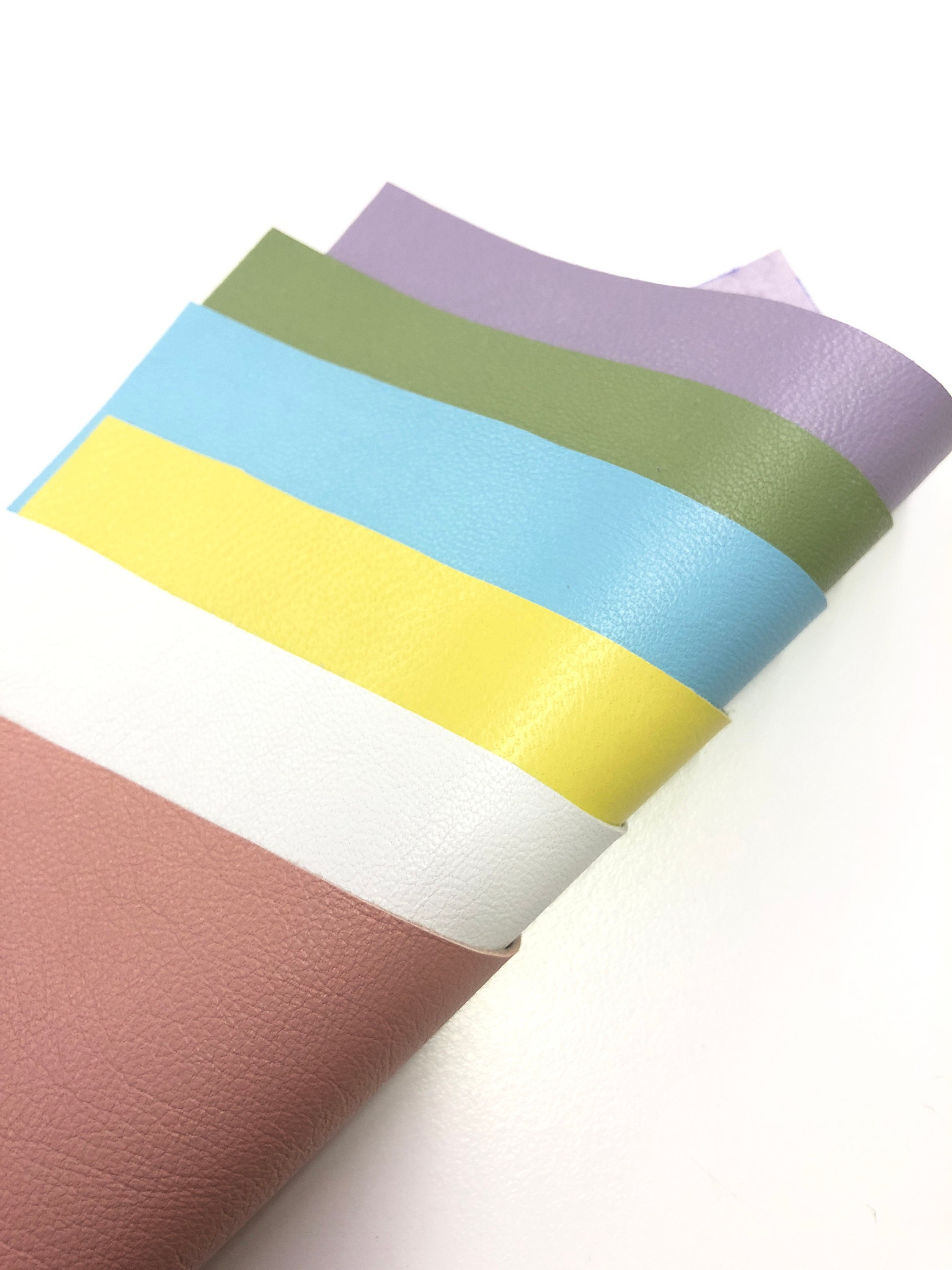 LEATHER NEW Pastel Colors LEATHER Set of 6 Colors Pink, White, Light ...