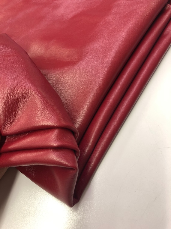 LEATHER Skins/dark RED Leather Skins/fall Red Lambskin - Etsy