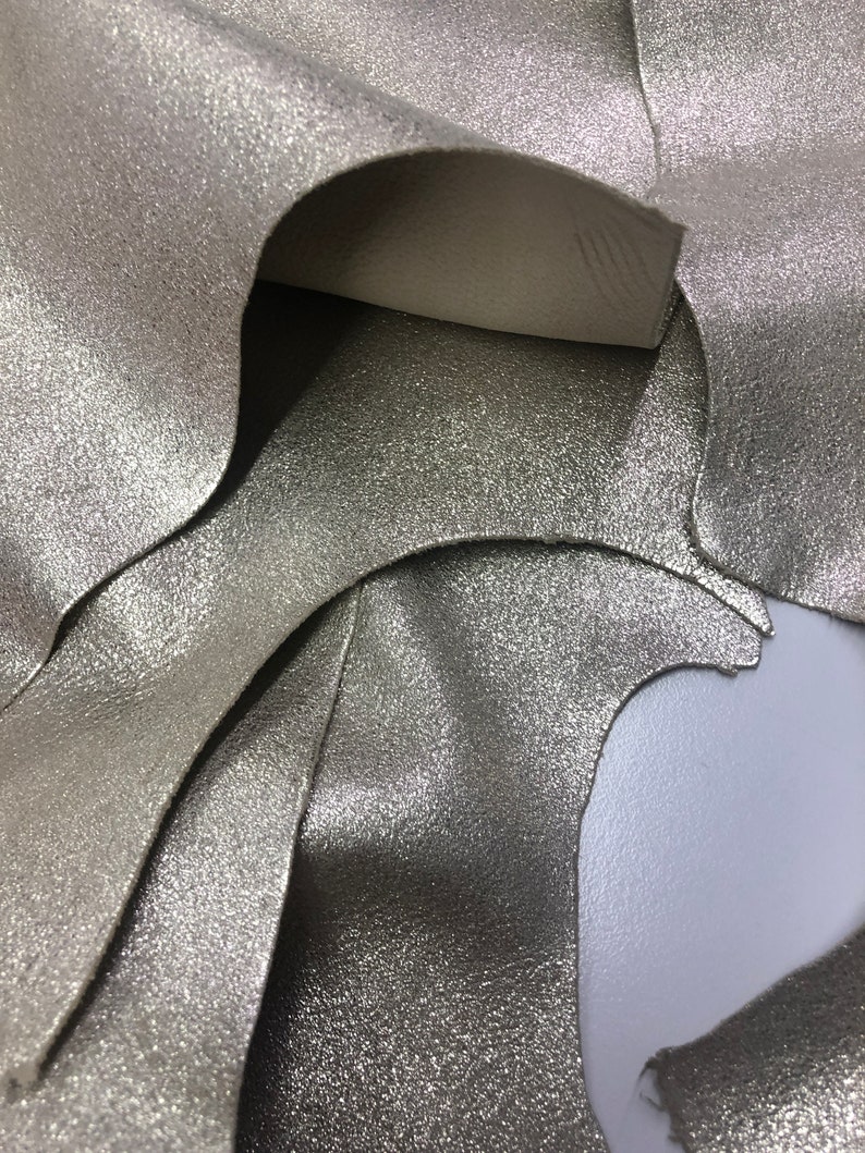 LEATHER Shimmering CHAMPAGNE Skin/metallic Pale Gold Sparkle - Etsy