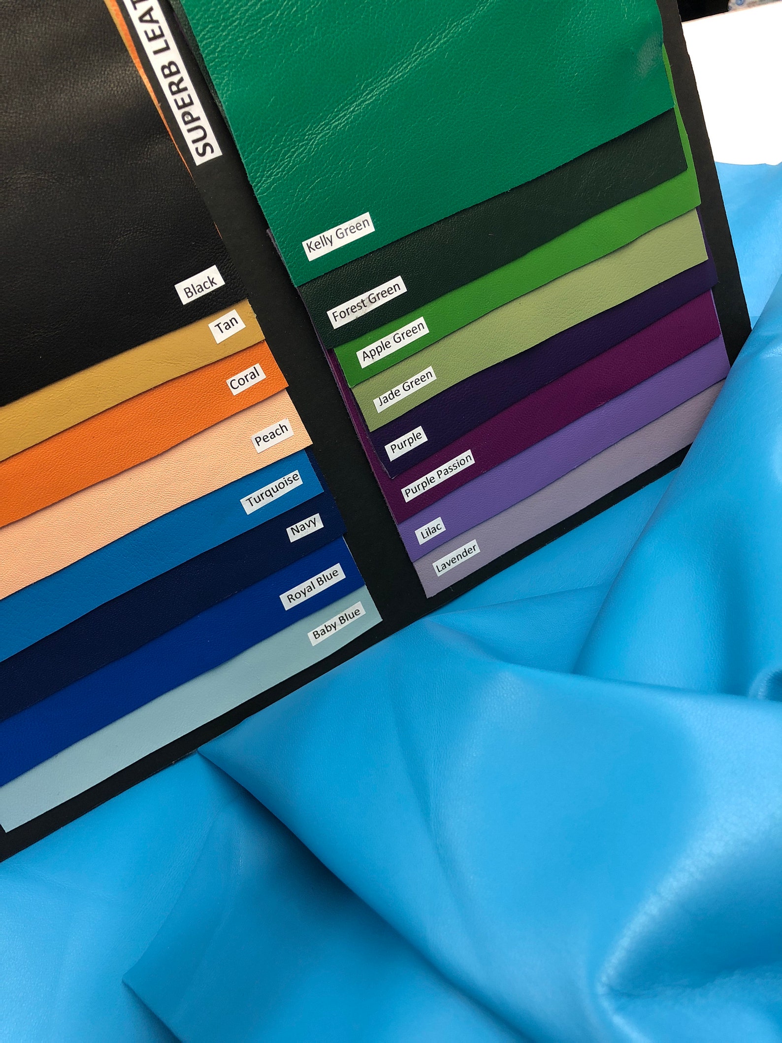 LEATHER TURQUOISE SUPERB, Top Quality Italian Lambskin Leather, Soft ...