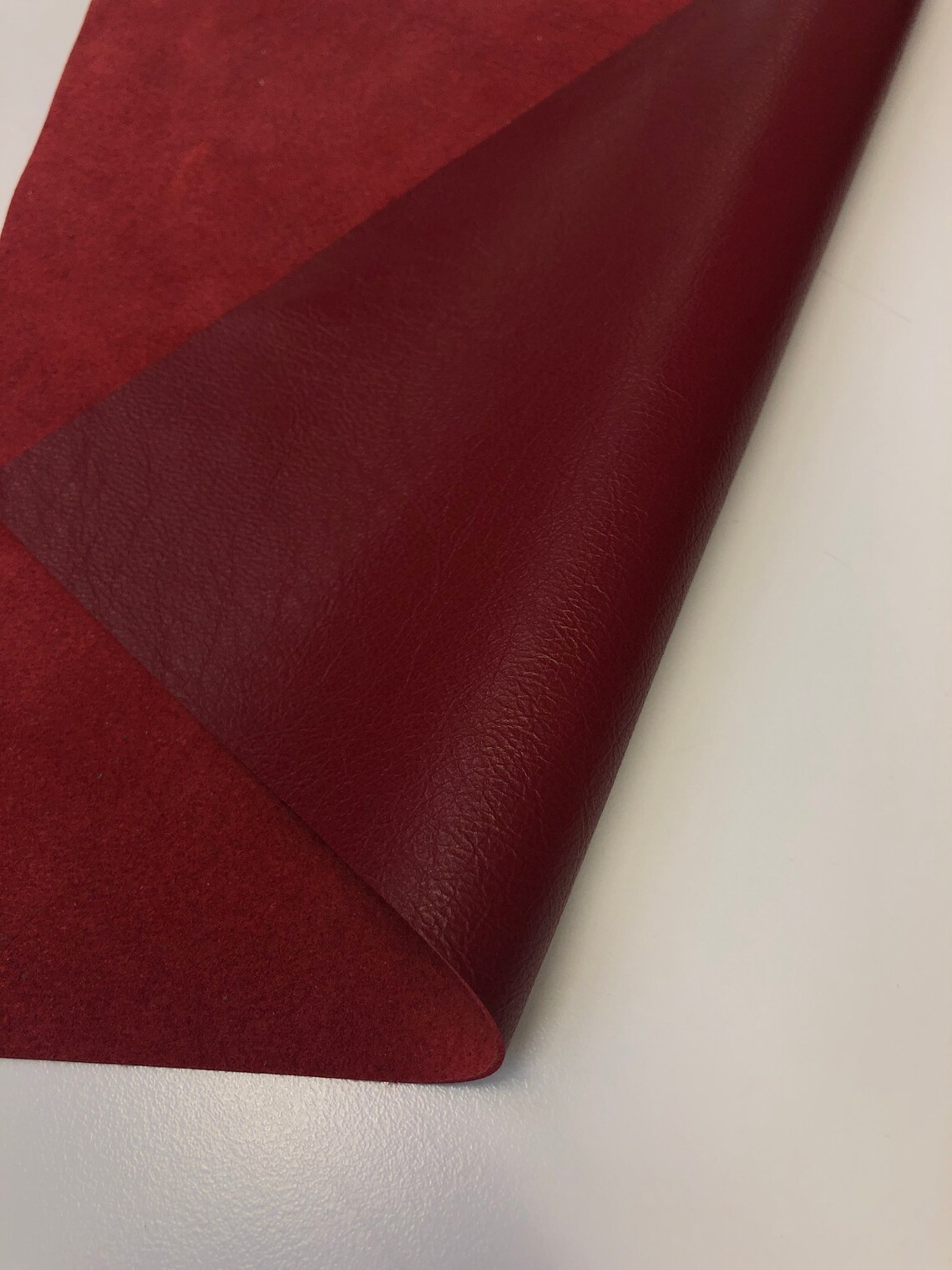 LEATHER Fall Red 12x12 Dark Red LEATHER Red | Etsy