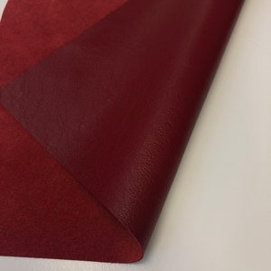 LEATHER Fall Red 12"x12" Dark Red LEATHER, Red Leather Sheet, Leather ...