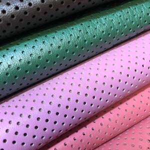 PERFORATED LEATHER SHEET Many Colors Many Designs Pick Your Color and ...