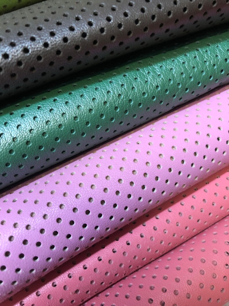 PERFORATED LEATHER SHEET Many Colors Many Designs Pick Your Color and ...