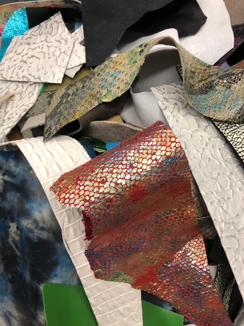 SCRAP LEATHER SCRAPS Leather Remnants Printed Embossed | Etsy