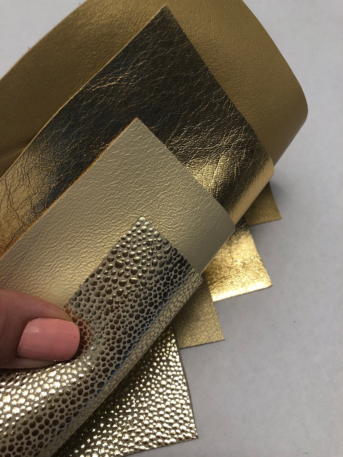 LEATHER METALLIC /golden Metallic/pearlized Champagne/pale Gold /bright ...