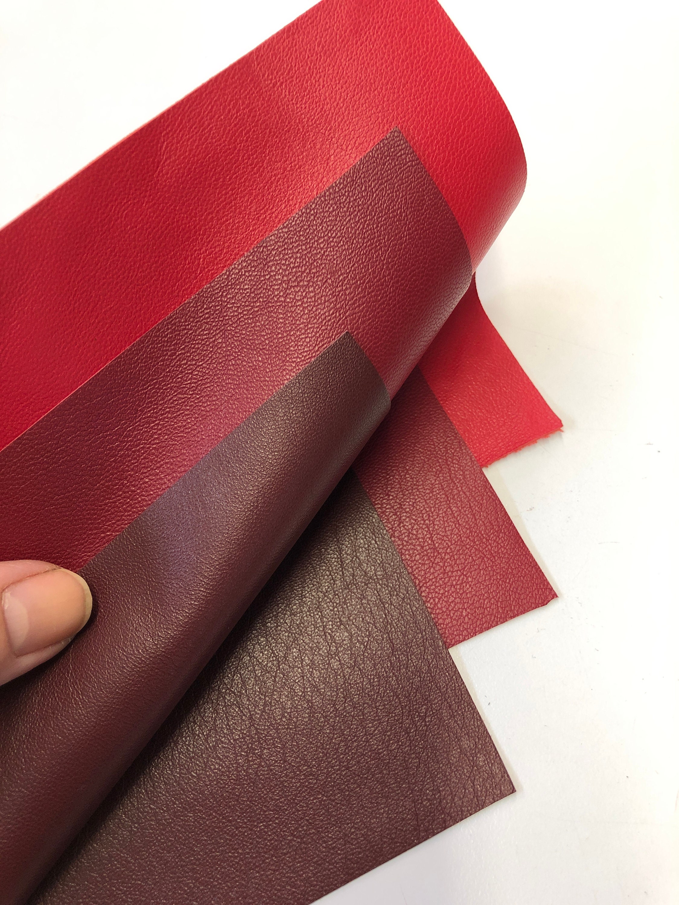 Leather RED Lambskin Leather Fire Red Soft LEATHER Dark Red - Etsy