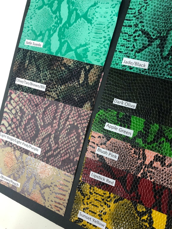 Genuine LEATHER PYTHON PRINT Yellow/red/pink/green/most | Etsy