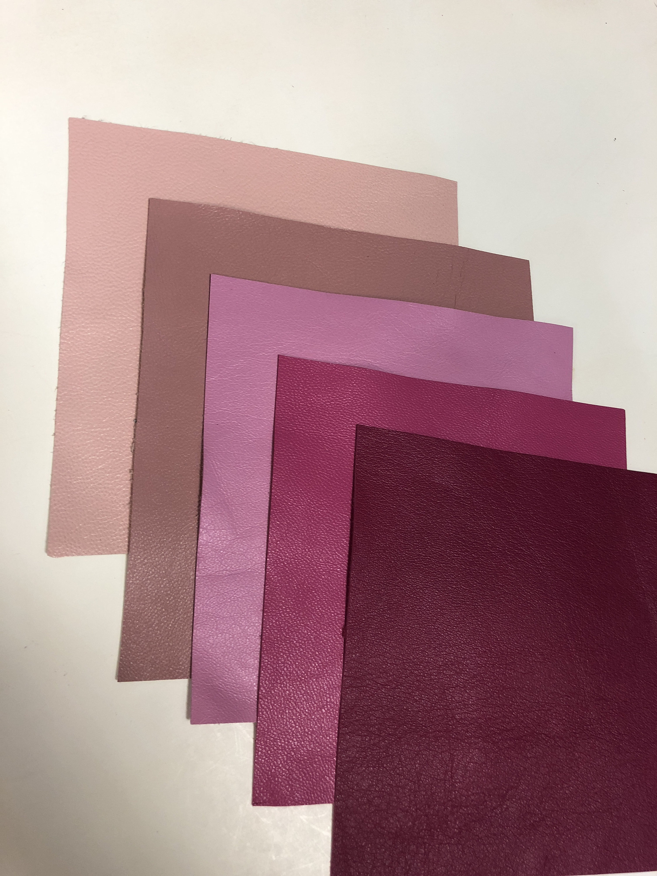 PINK Shades LEATHER SHEETset of 5 size 6x6 light pink | Etsy