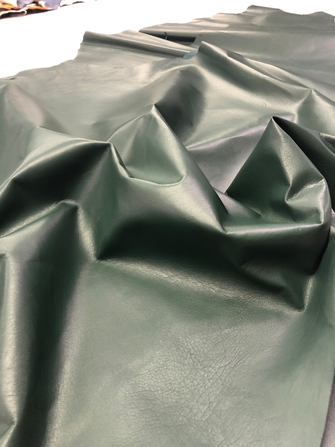FOREST GREEN LEATHER Hides Skins/Dark Green lambskin leather | Etsy
