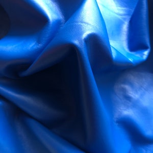 LEATHER Bright Blue/real Leather Hide/soft Genuine Leather/leather ...