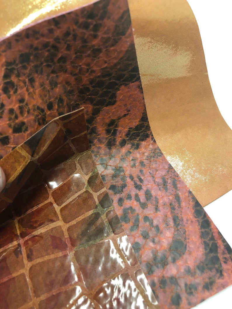 LEATHER Metallic COPPER 6"x5.5" Set of 3 Shimmer Copper Suede,copper ...