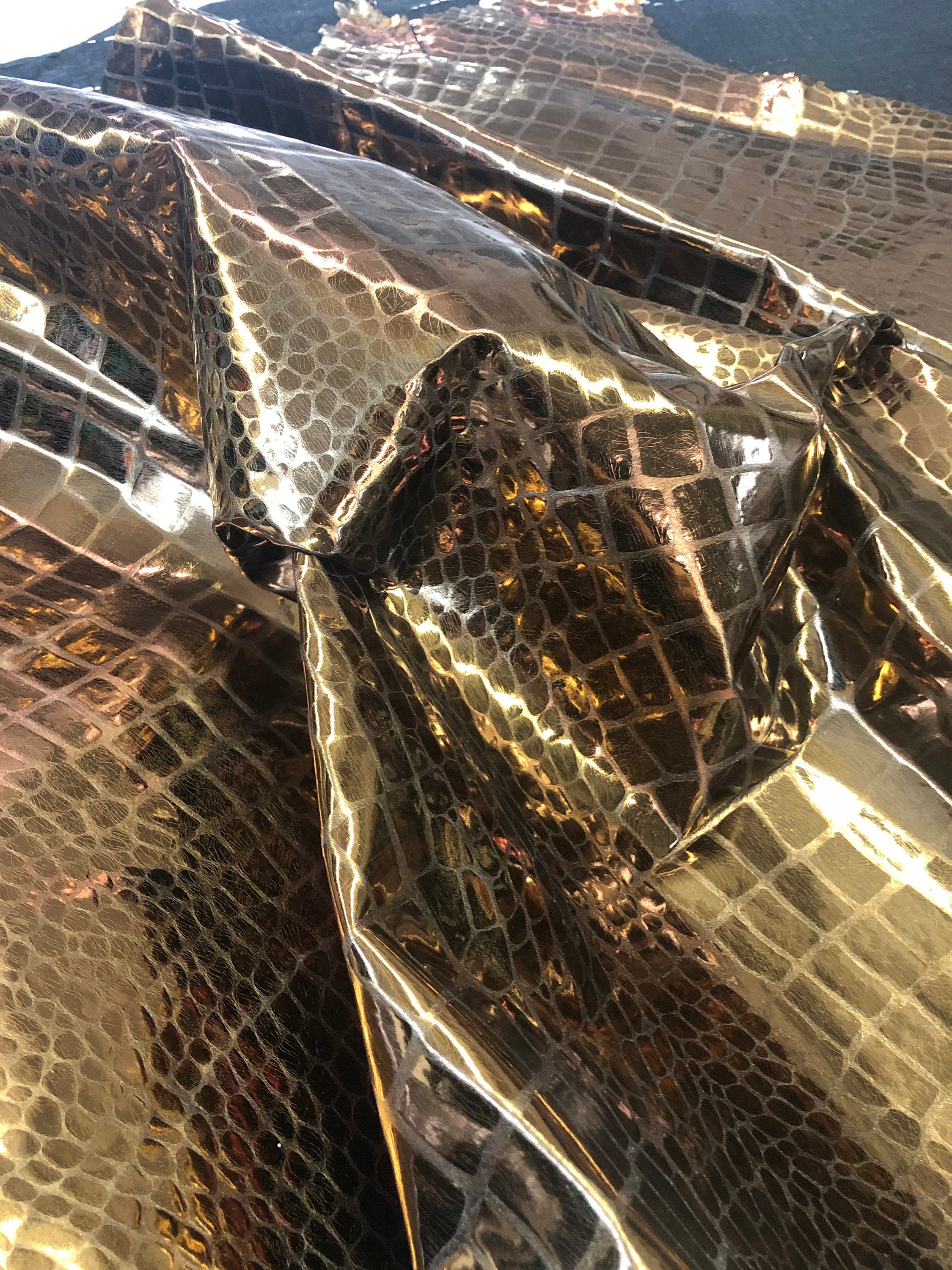 LEATHER GENUINE Leather Crocodile Alligator Embossed | Etsy