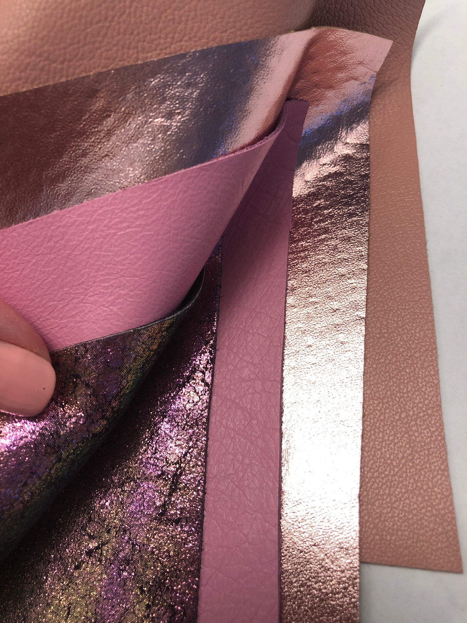 PINK LEATHER Set of 4/genuine Leather/choose Your Size or Get Full ...