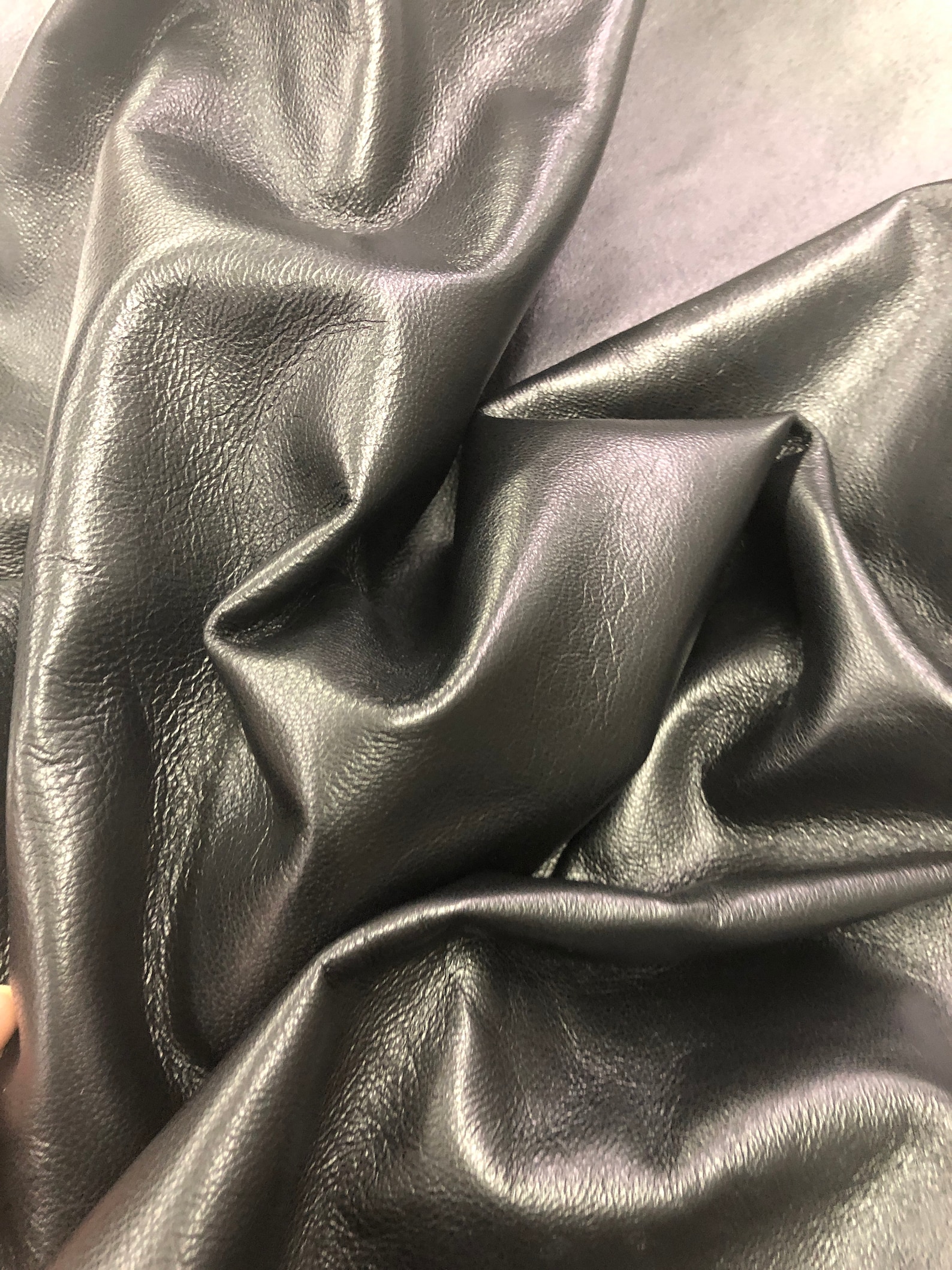Black LEATHER, LEATHER SKIN, Genuine Leather Sheets, Choose Your Size ...