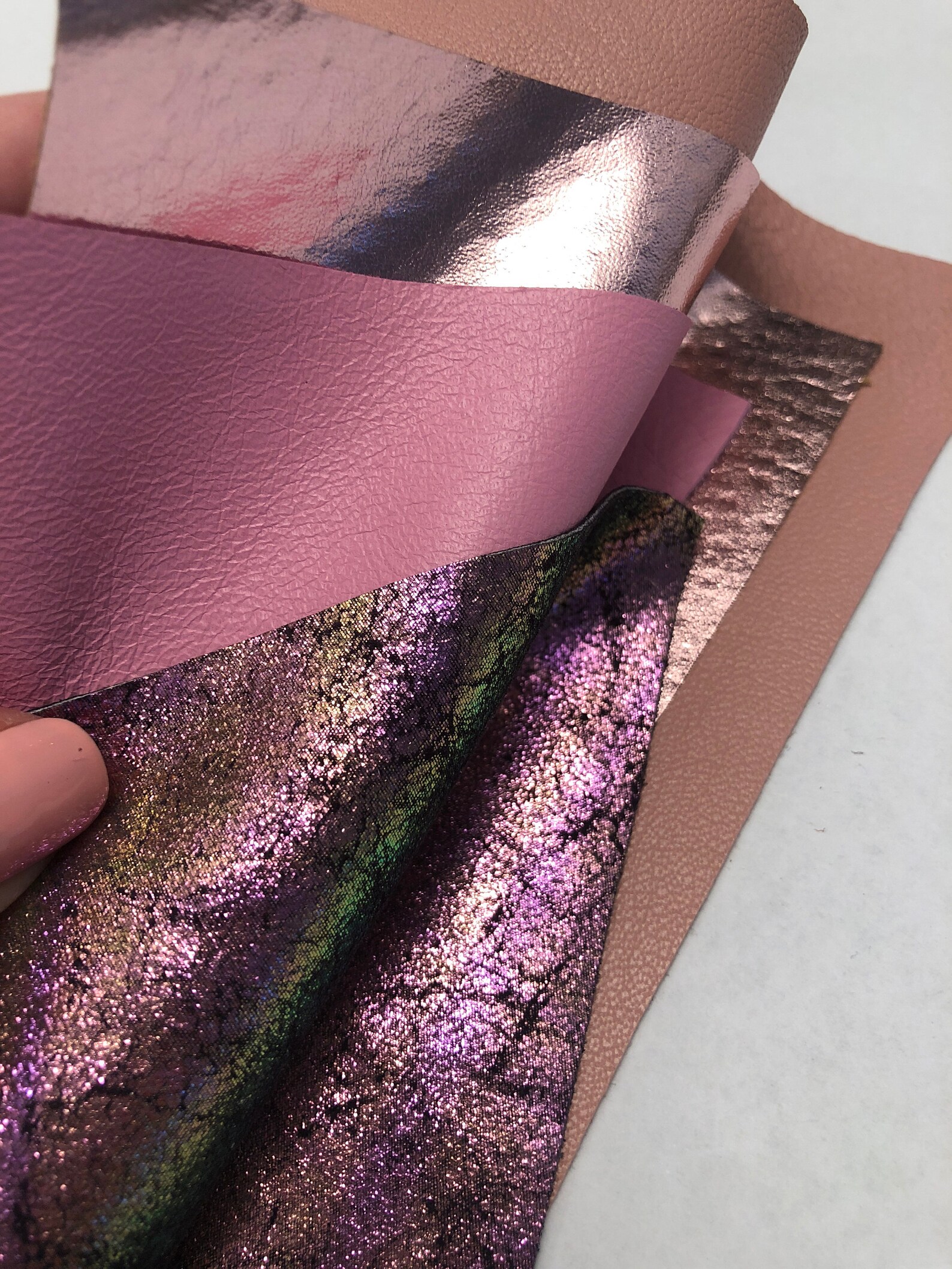 PINK LEATHER Set of 4/genuine Leather/choose Your Size or Get Full ...