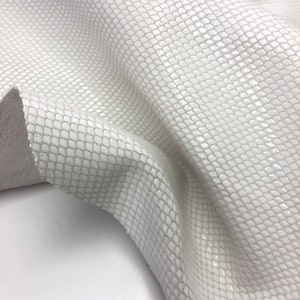 LEATHER WHITE Snake Scale/leather Bright Shiny Patent Look Hide/choose ...