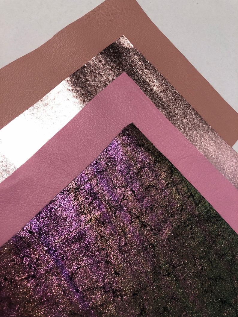 LEATHER PINK Real Genuine Leather/ Set 4 Pc/ Choose Your Size - Etsy