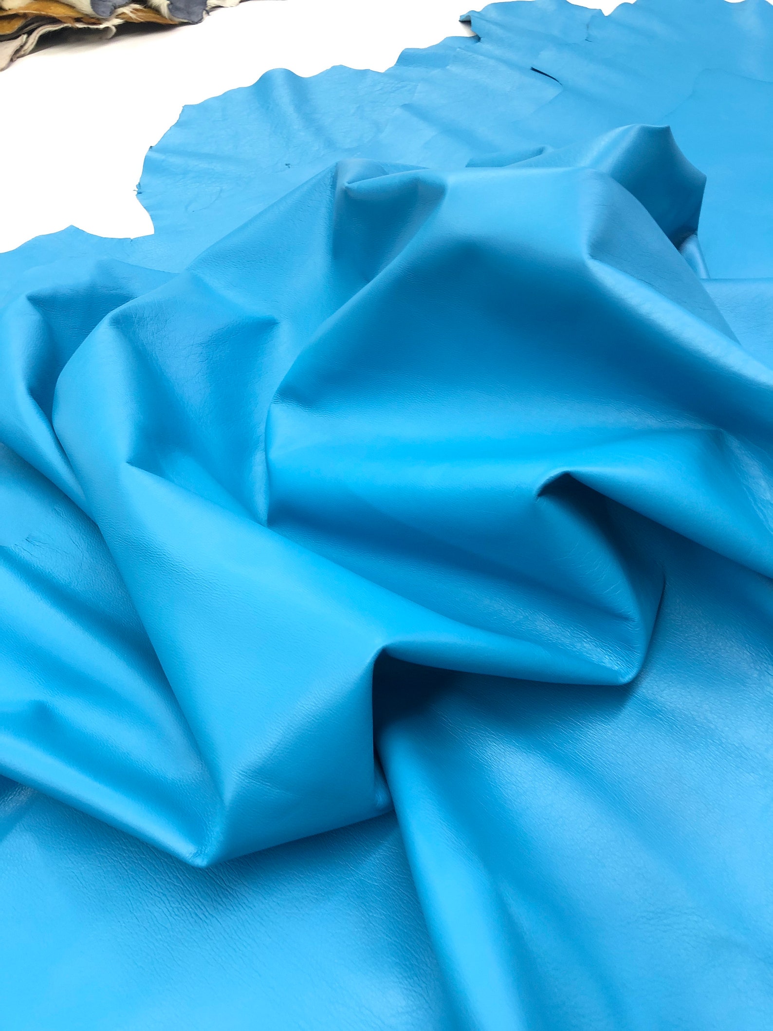 TURQUOISE LEATHER Skins/lambskin Leather/ Buttery Soft Genuine Leather ...
