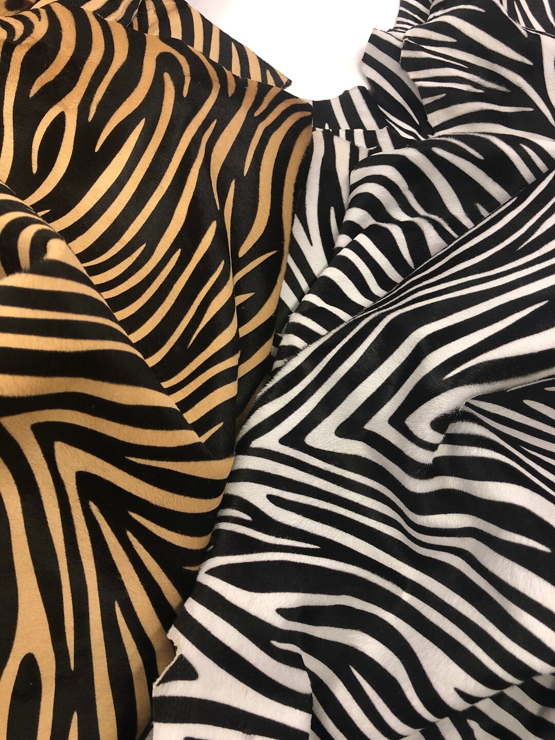 Zebra Print LEATHER HAIR CALF Skin Zebra Print /white Black Zebra ...