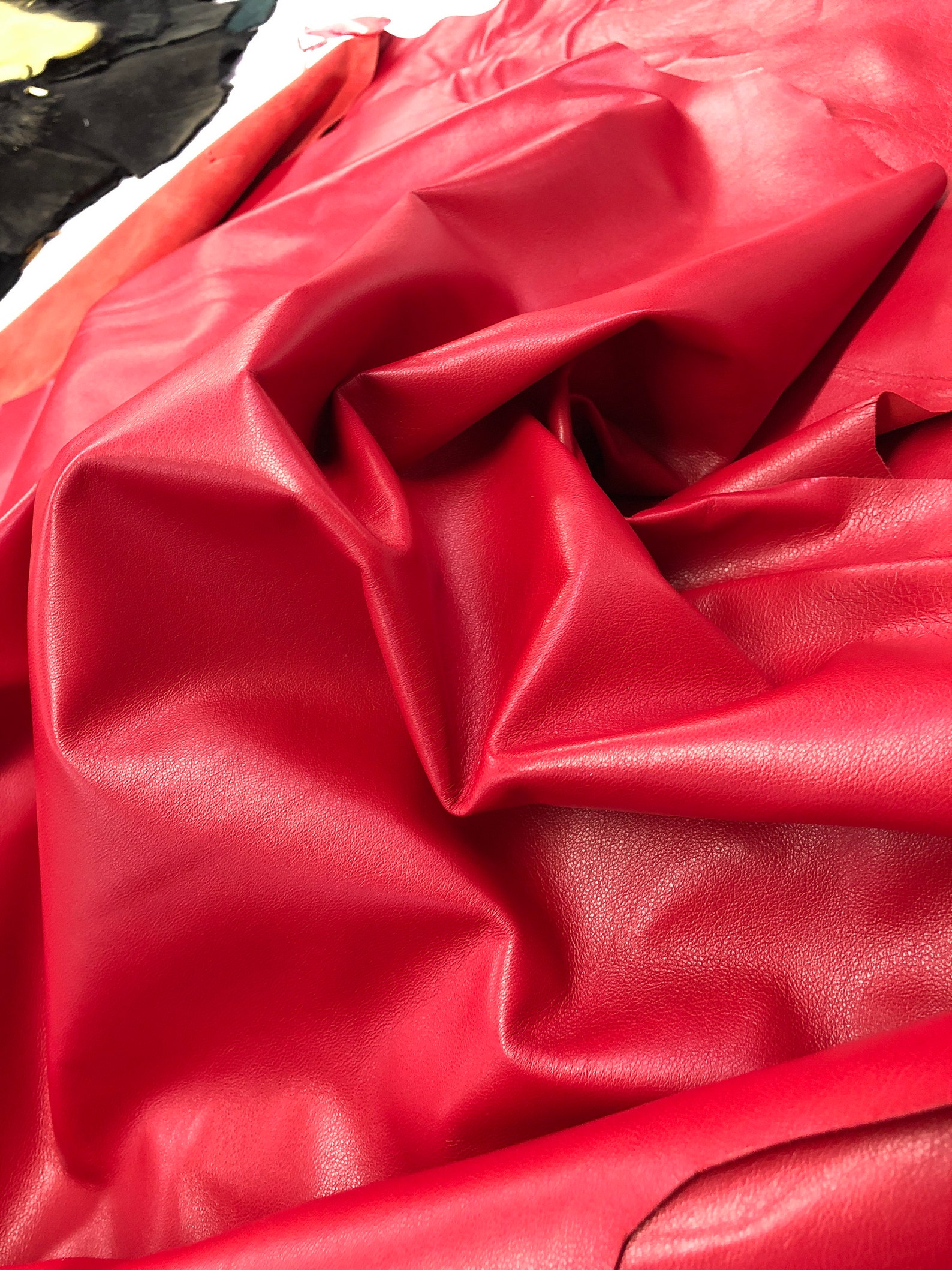 Bright Red Lambskin Leather Sheet, Soft Nappa Leather - Etsy
