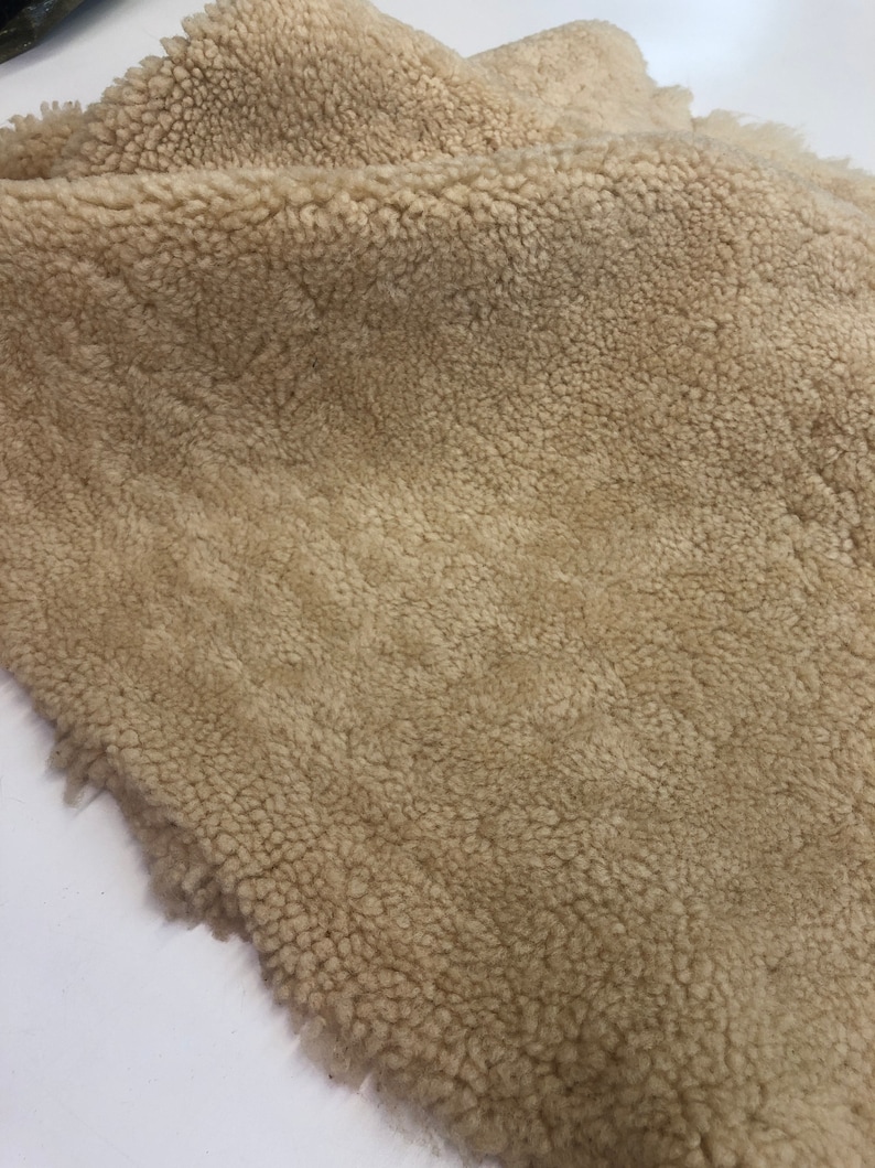 Natural Shearling Sheepskin Authentic Small Curl Leather | Etsy