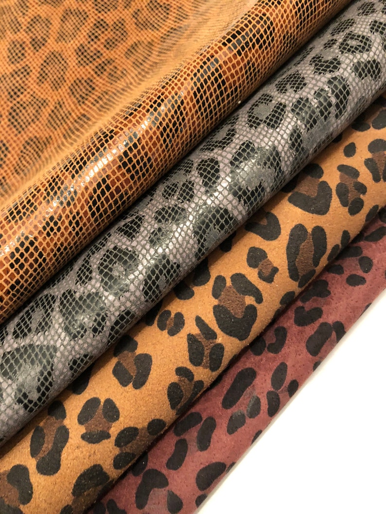 LEATHER CHETTAH 10"x10" Sheet/ LEOPARD Printed Leather/leather Sheets ...