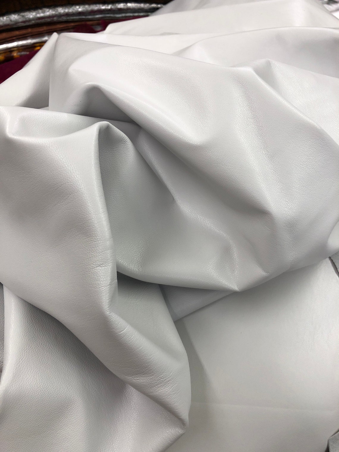 White Genuine ITALIAN LAMBSKIN LEATHER Choose Your Size | Etsy