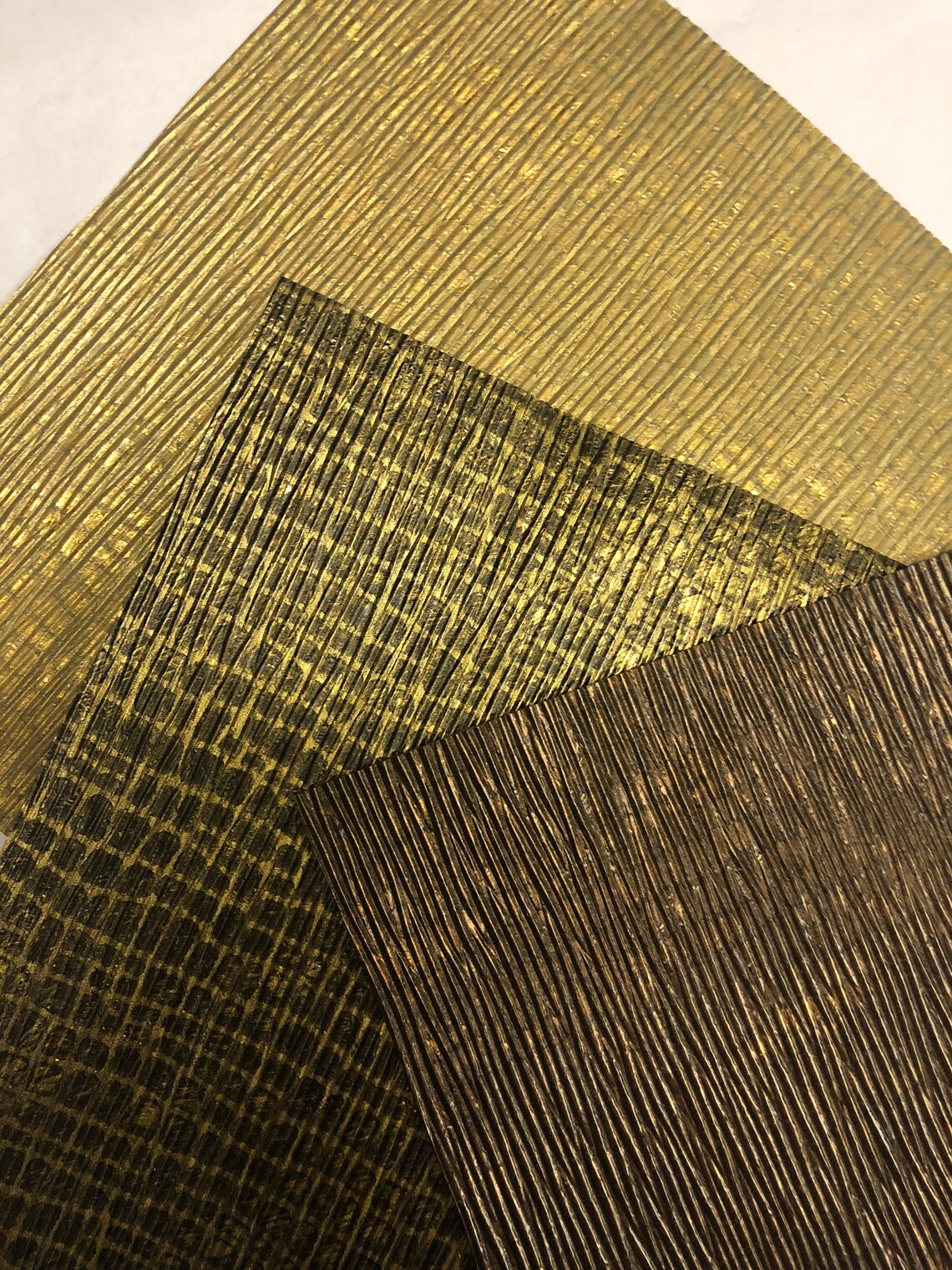 GENUINE LEATHER Metallic SHEETS Gold Antique Gold Bronze | Etsy