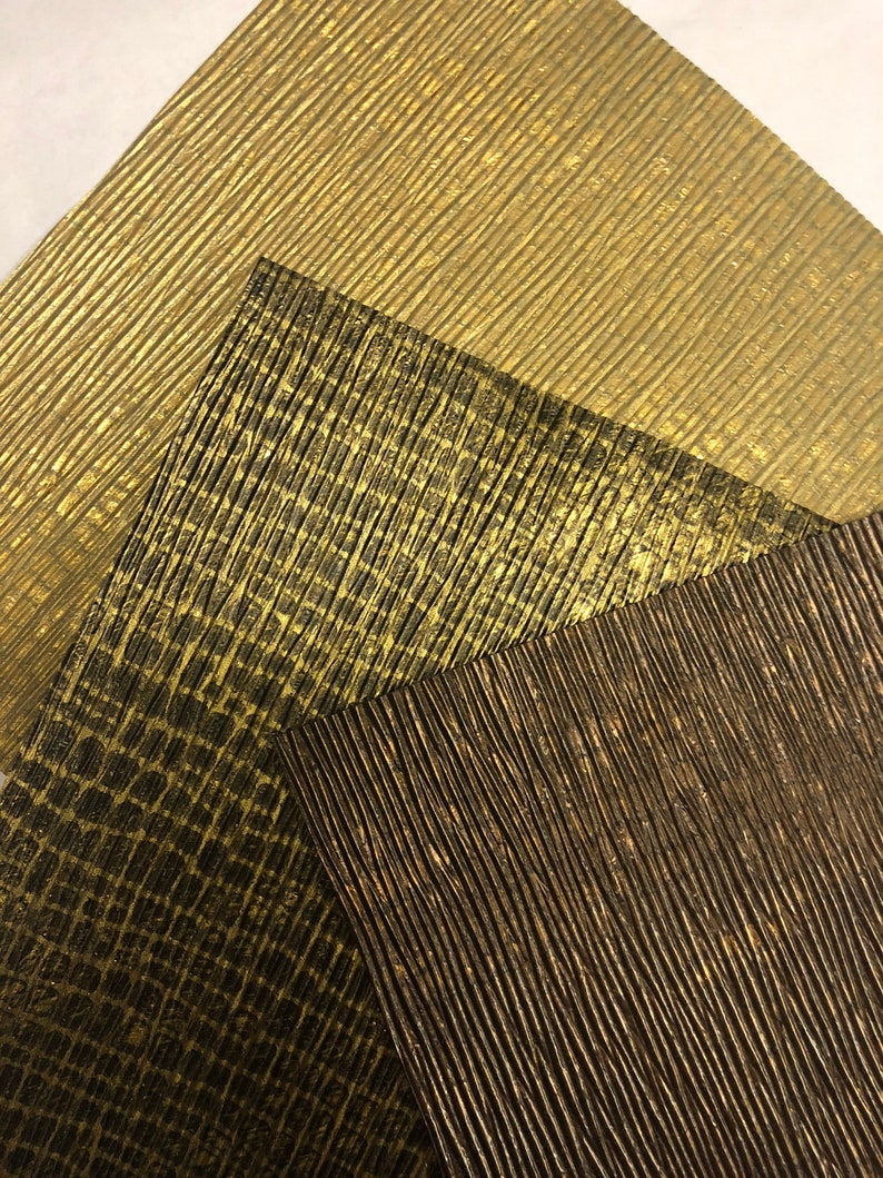 GENUINE LEATHER Metallic SHEETS Gold Antique Gold Bronze | Etsy