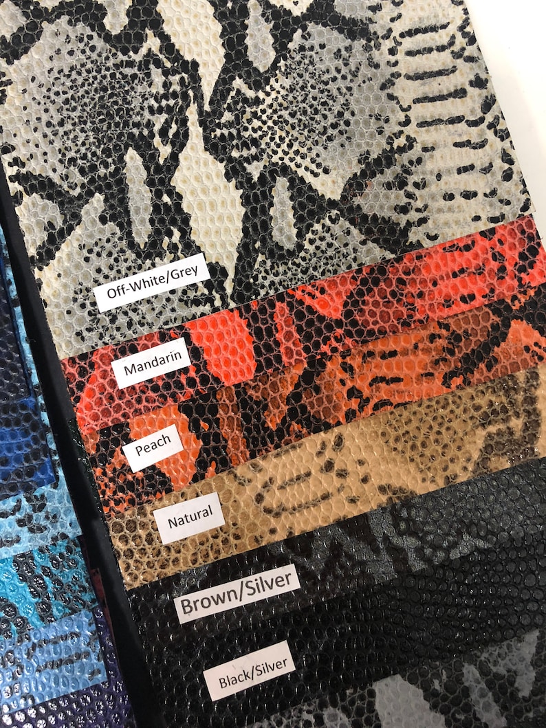 LEATHER SNAKE Pythonmost Realistic Print Genuine Leather - Etsy