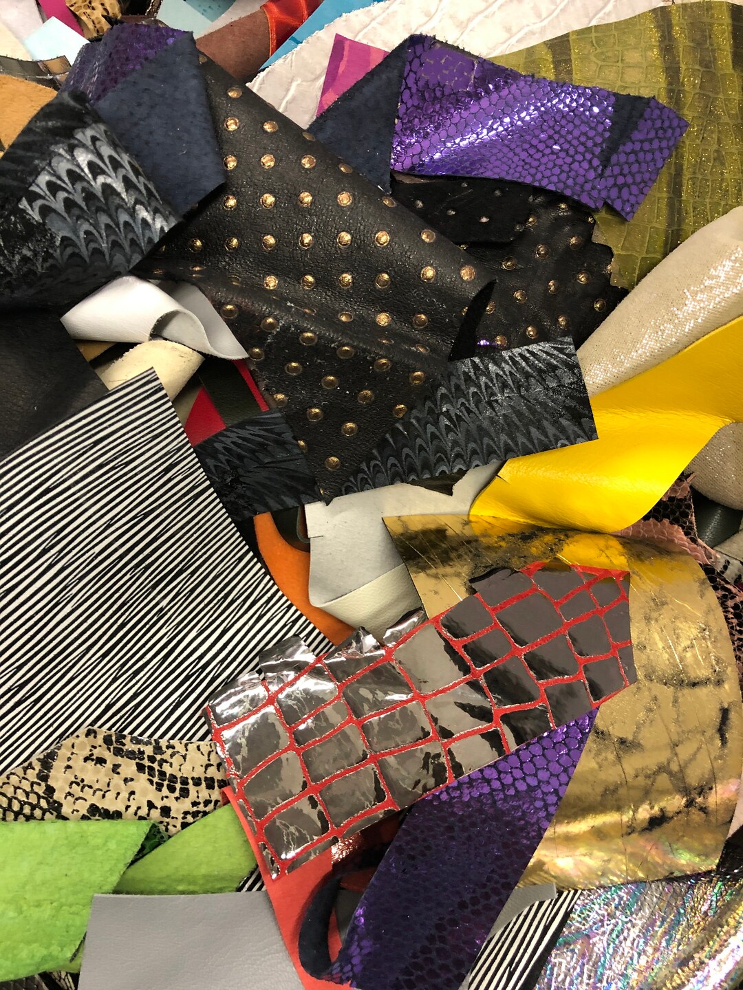 SCRAP, LEATHER SCRAPS, Leather Remnants Printed Embossed Leathers, Sold ...