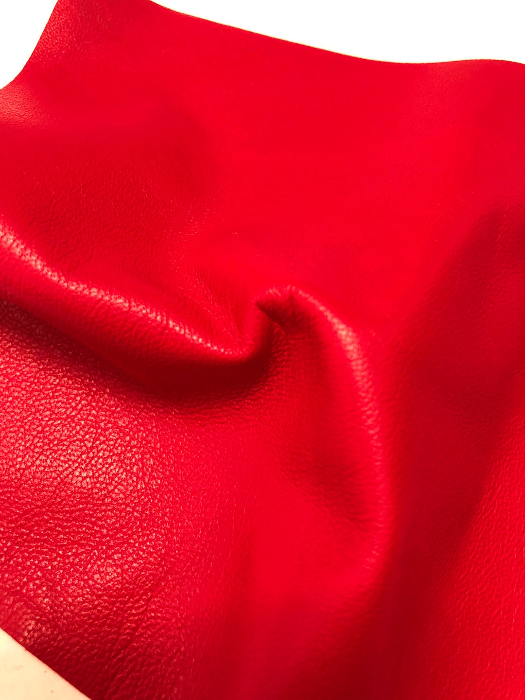 RED SUPERB LEATHER , Genuine Leather Sheet, Leather Scrap, Choose Your ...