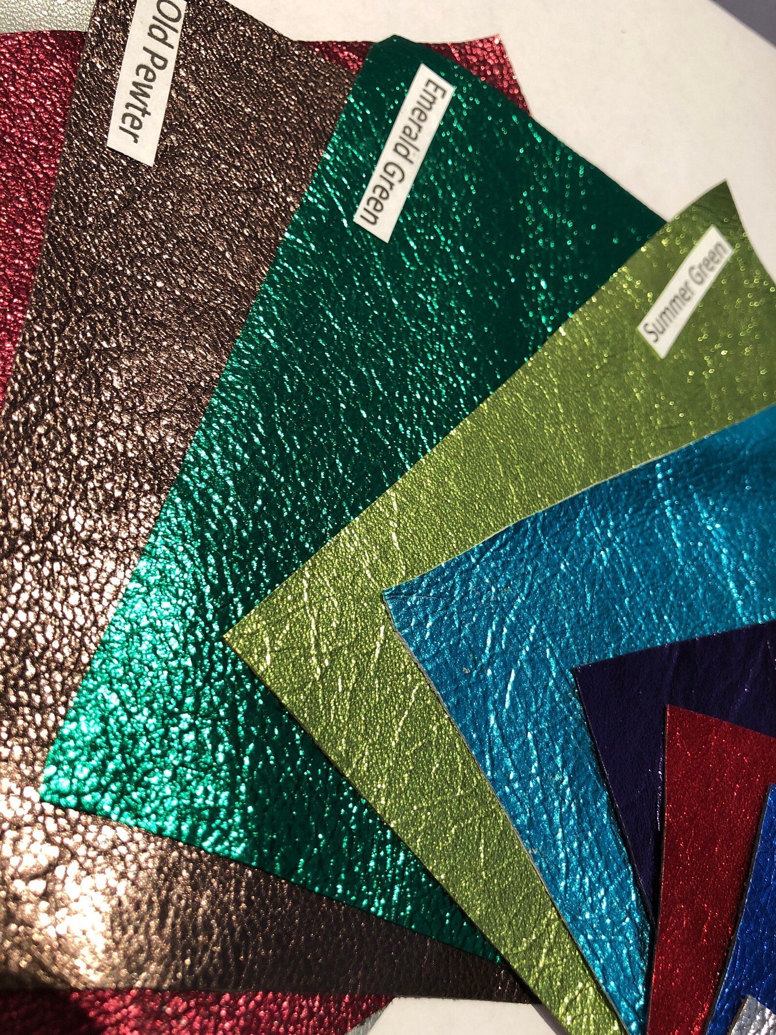 METALLIC GENUINE LEATHER, You Choose Color and Size, Available in 19 ...