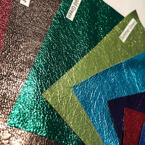 METALLIC GENUINE LEATHER, You Choose Color and Size, Available in 19 ...