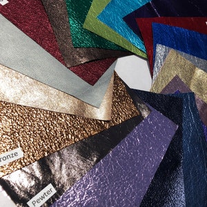 METALLIC GENUINE LEATHER, You Choose Color and Size, Available in 19 ...