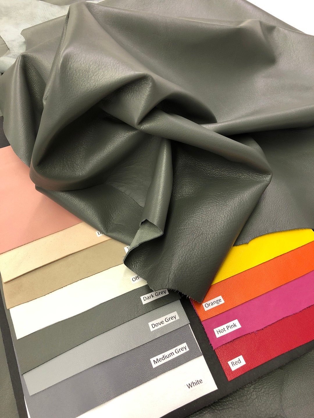 Leather DARK GREY SUPERB Leather, Buttery Soft Thin Lambskin Leather ...