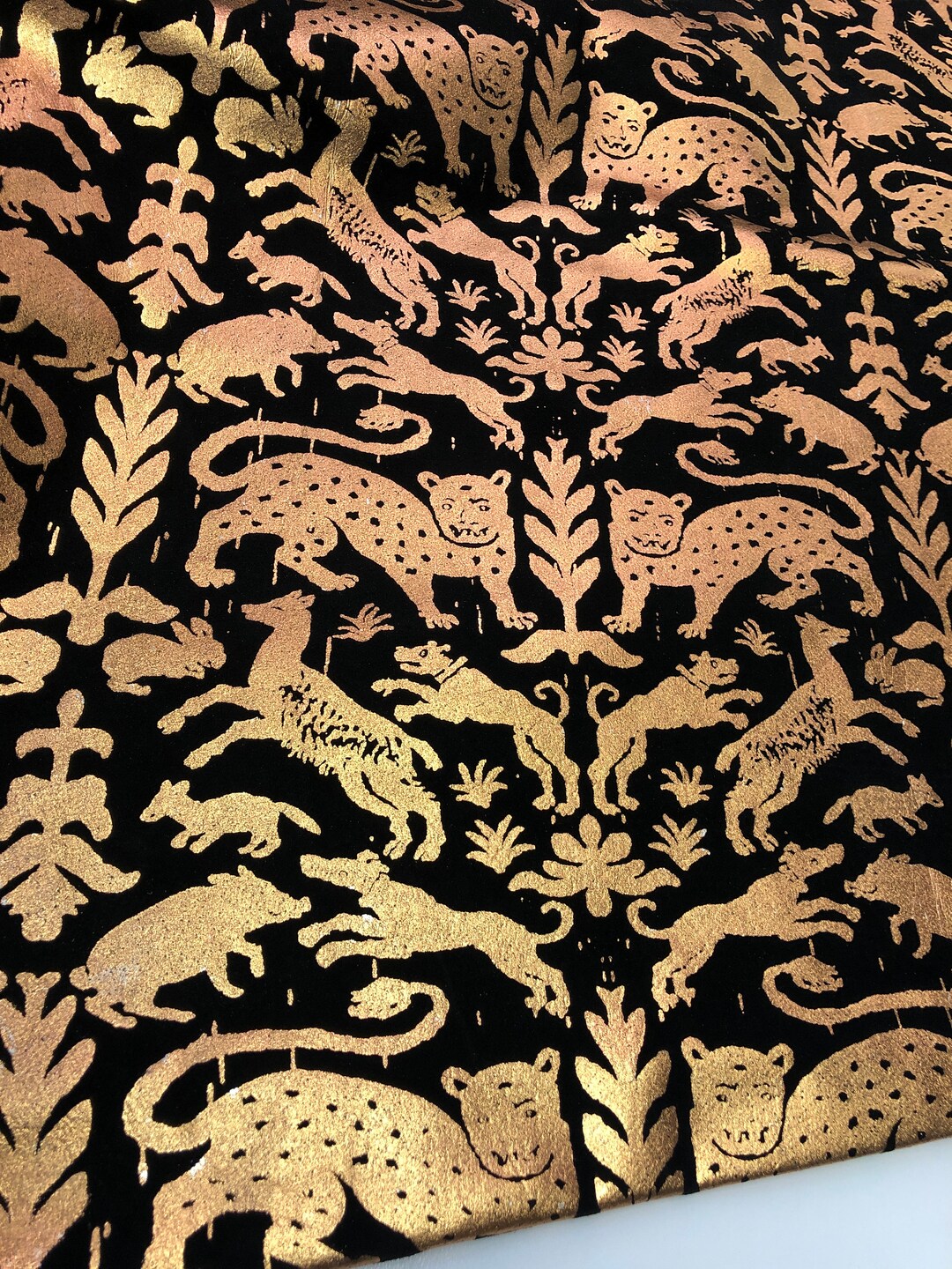 LEATHER 8"x10" Animals Copper Metallic Printed Suede/in the Wild Print ...