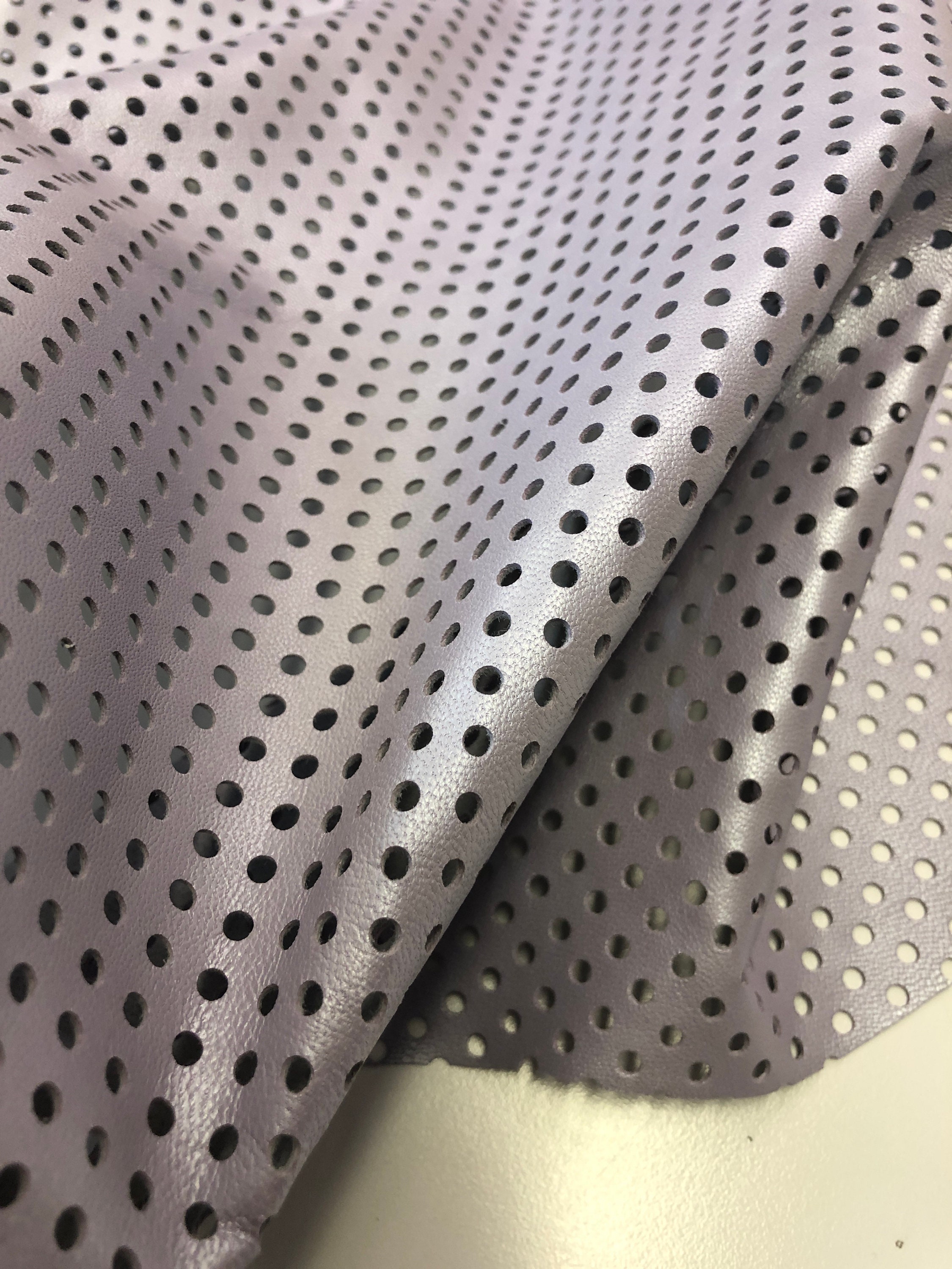 LEATHER PERFORATED Leather HIDES Light Purple, Lavender Pearl Soft ...