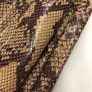 PYTHON LEATHER SKINS Print/natural Tan Brown Python Snakeskin Printed ...