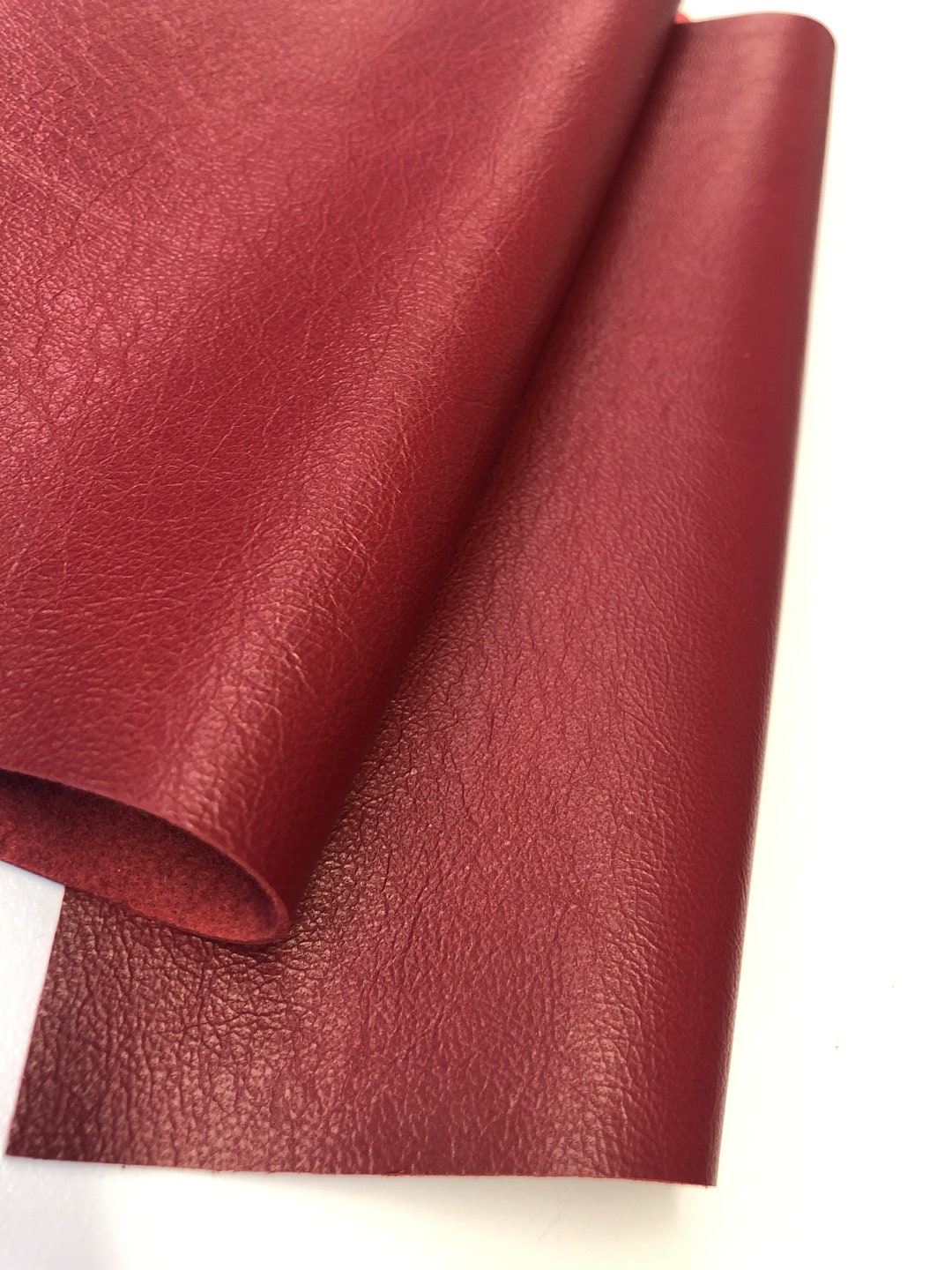 LEATHER Fall Red 12"x24" Dark Red LEATHER, Red Leather Sheet, Leather ...