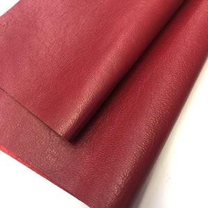 LEATHER Fall Red 12"x12" Dark Red LEATHER, Red Leather Sheet, Leather ...